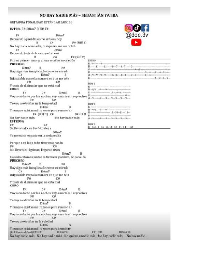 No Hay Nadie Mas - Sebastian Yatra | PDF