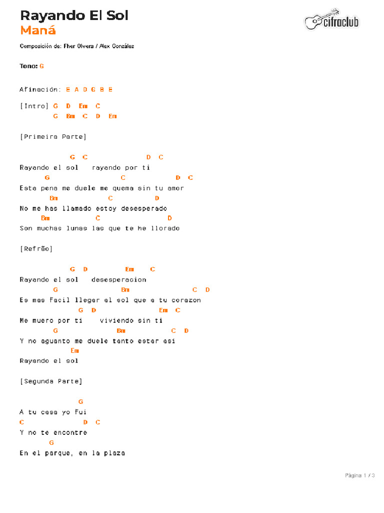 Rayando El Sol - Mana | PDF