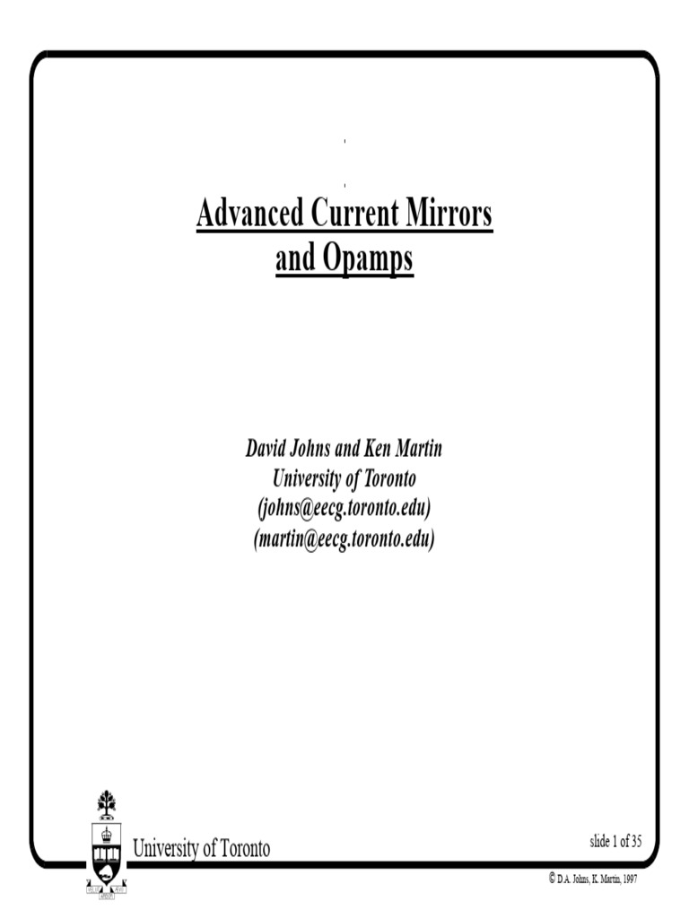 Advanced - Opamps and Current Mirrors | PDF | Operational Amplifier ...