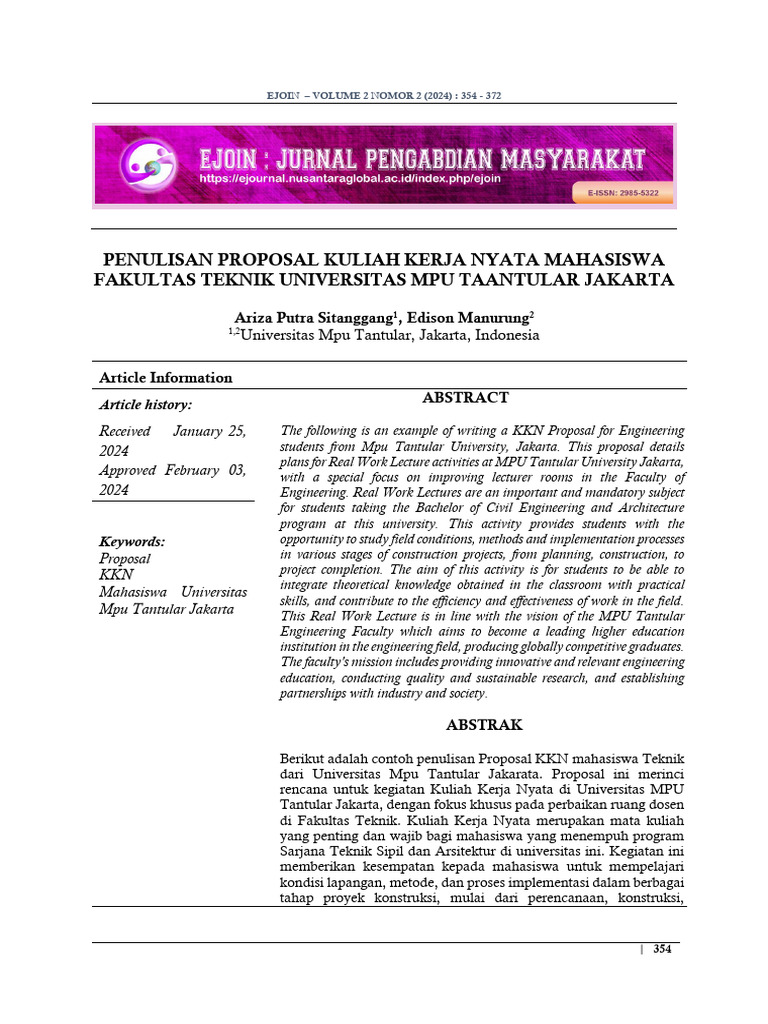 Penulisan Proposal Kuliah Kerja Nyata Mahasiswa Fakultas Teknik ...