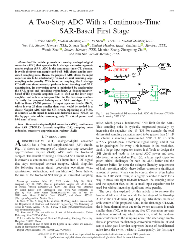 A_Two-Step_ADC_With_a_Continuous-Time_SAR-Based_First_Stage | PDF