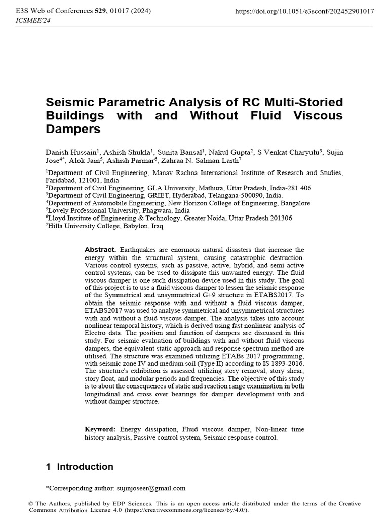 Seismic Parametric Analysis of RC Multi-Storied Bu | PDF