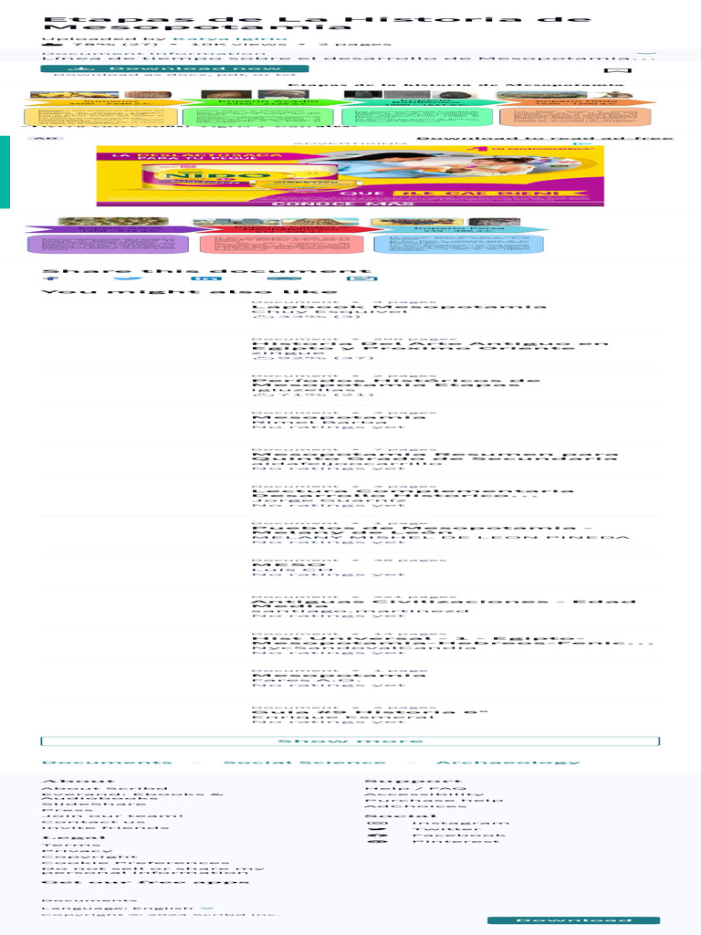 Etapas De La Historia De Mesopotamia Pdf Babilonia Mesopotamia Pdf