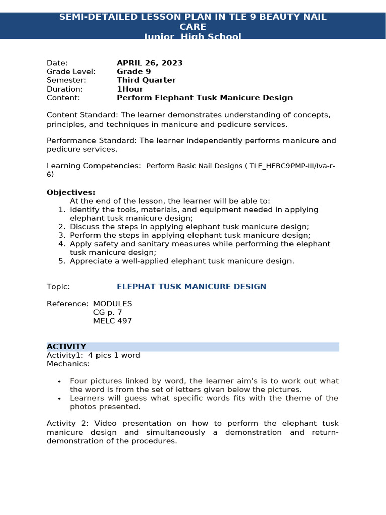 Detailed Lessson Plan | PDF