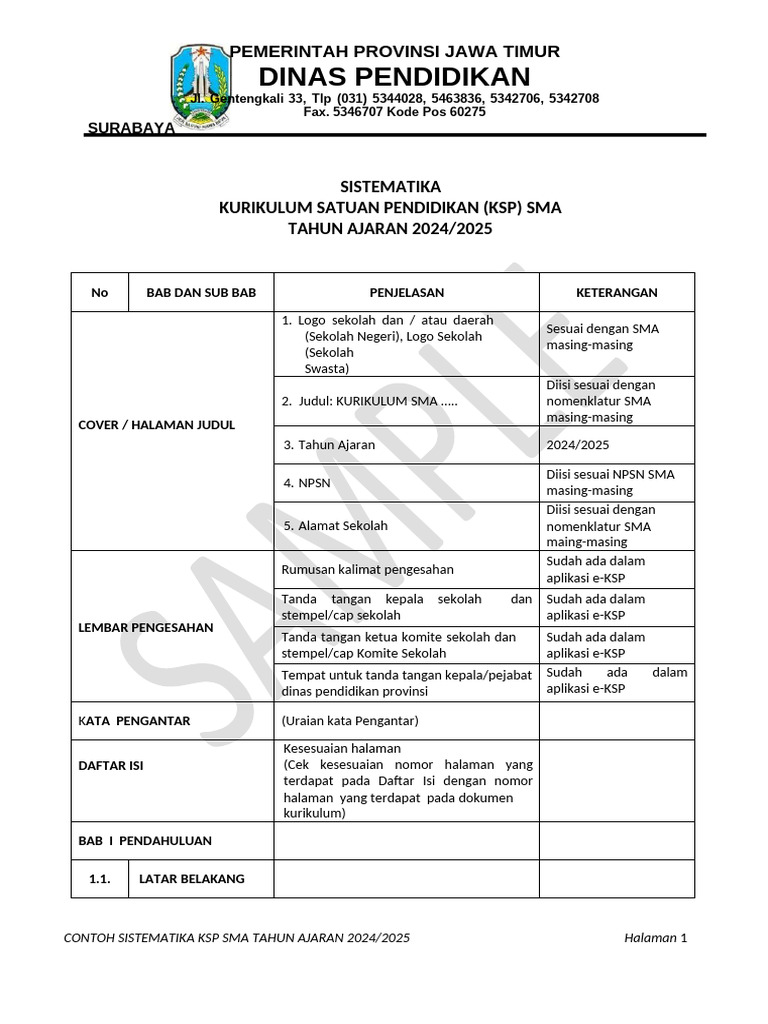 CONTOH SISTEMATIKA KSP TA 2024-2025 - Compressed | PDF