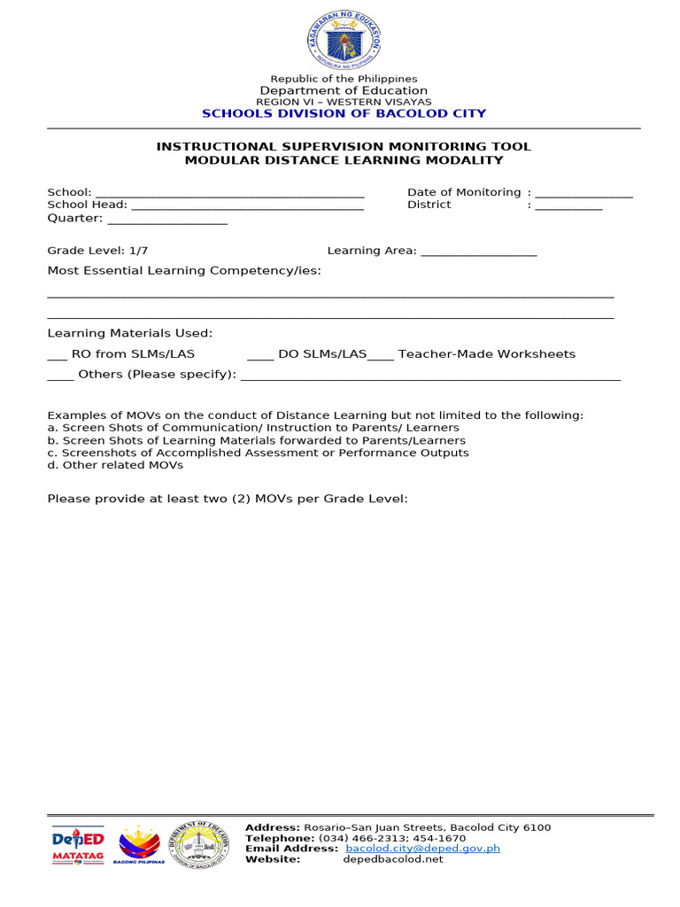 Distance Learning Monitoring Tool | PDF | Education Theory | Cognition