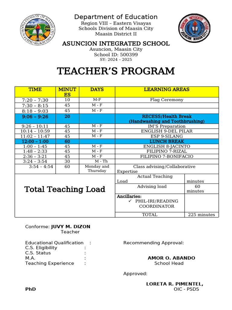 Final Teachers Program 3 | PDF
