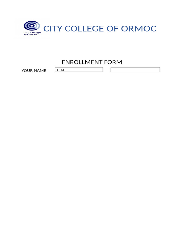 City College of Ormoc Enrollment Fotm | PDF