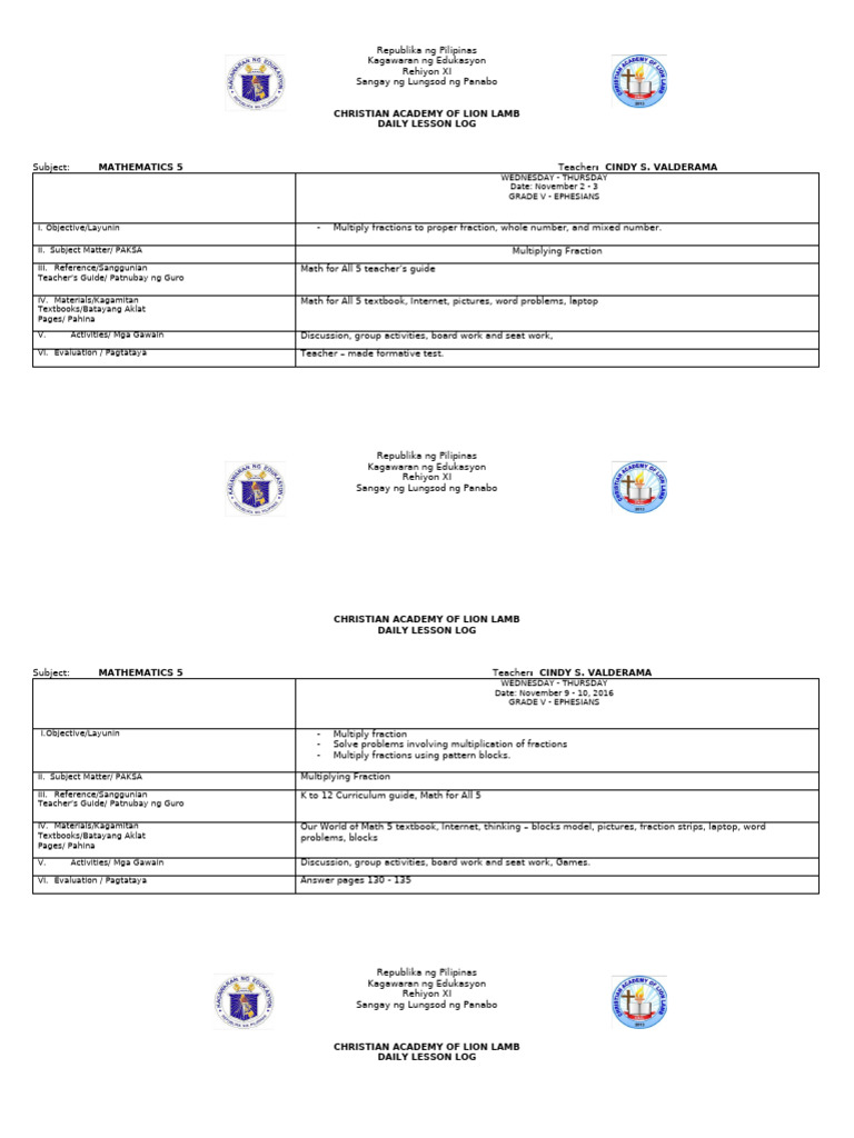 Log Plan Week 20 - 21 | PDF
