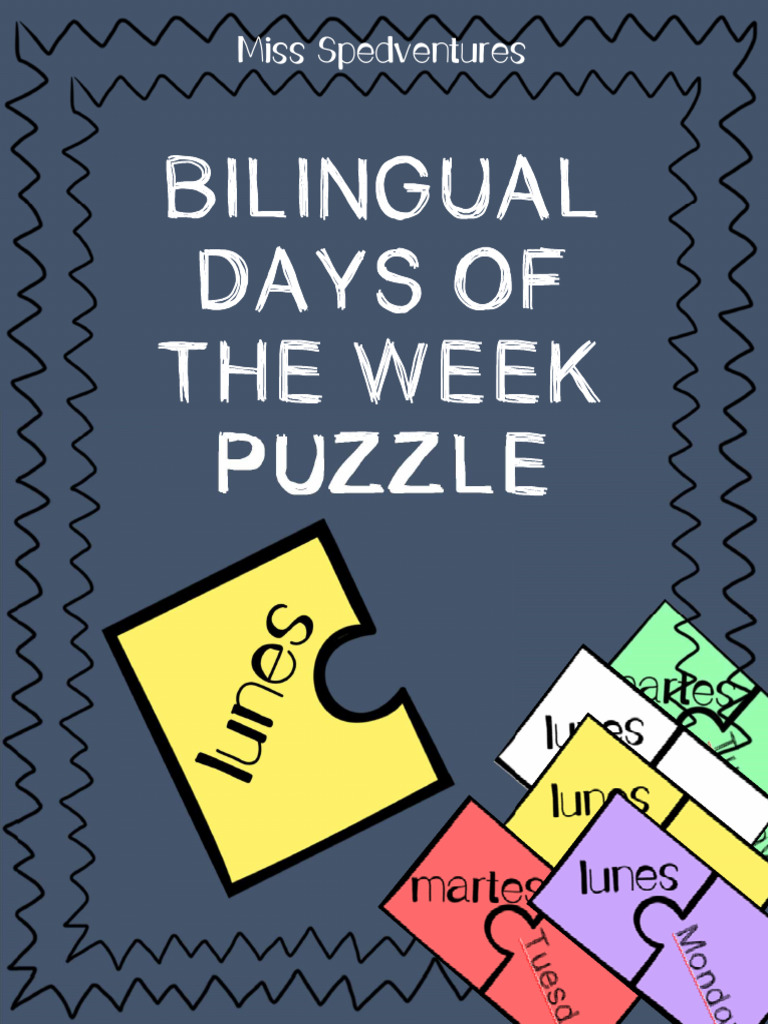 Bilingual Days of The Week Puzzle: Miss Spedventures | PDF