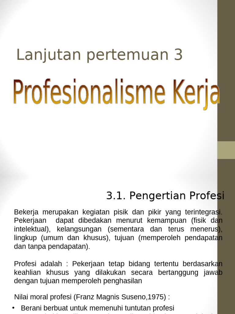 Karakteristik Profesionalisme Kerja | PDF