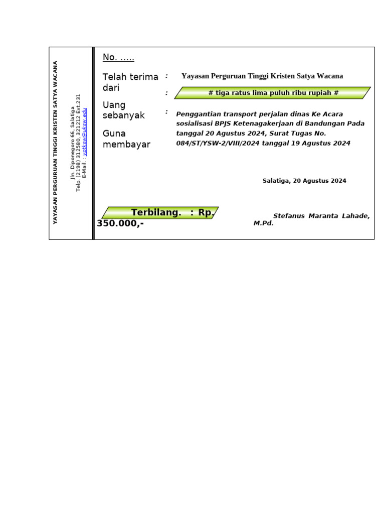 Template Kwitansi | PDF