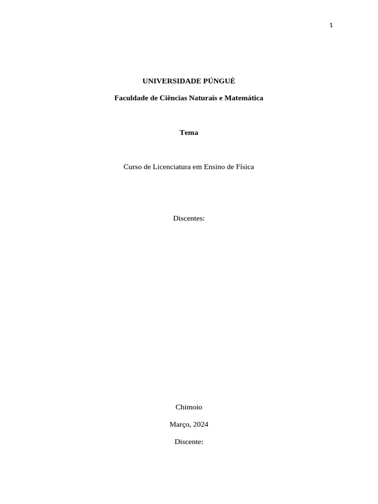 CAPA Unipungue 2024 | PDF