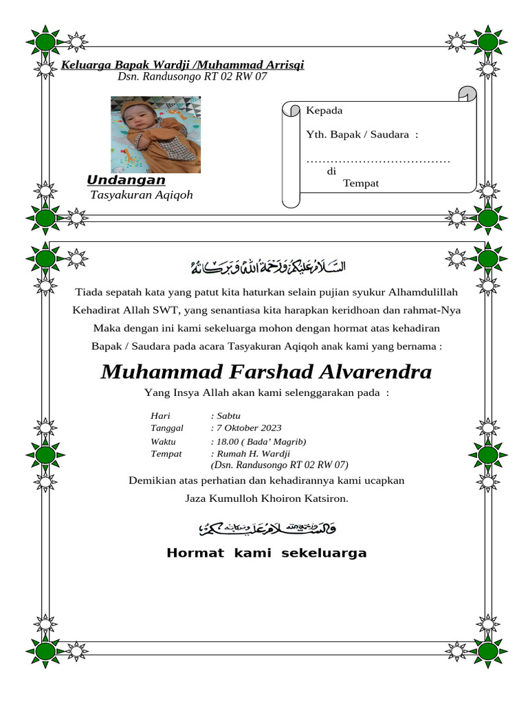 Undangan Tahlil F4 Pdf