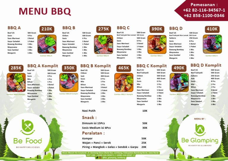 Menu BBQ Be Glamping - 20240411 - 151839 - 0000 | PDF