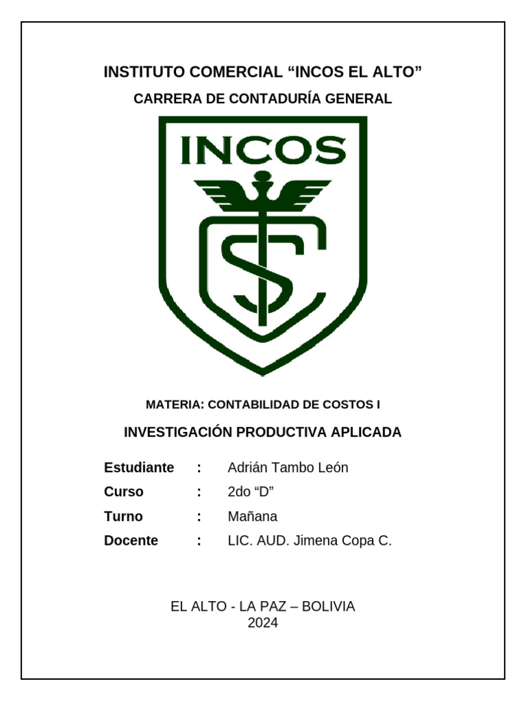 Caratula de Incos | PDF
