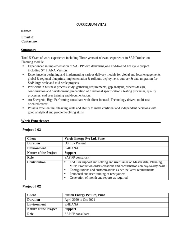 Sample PP Resume | PDF