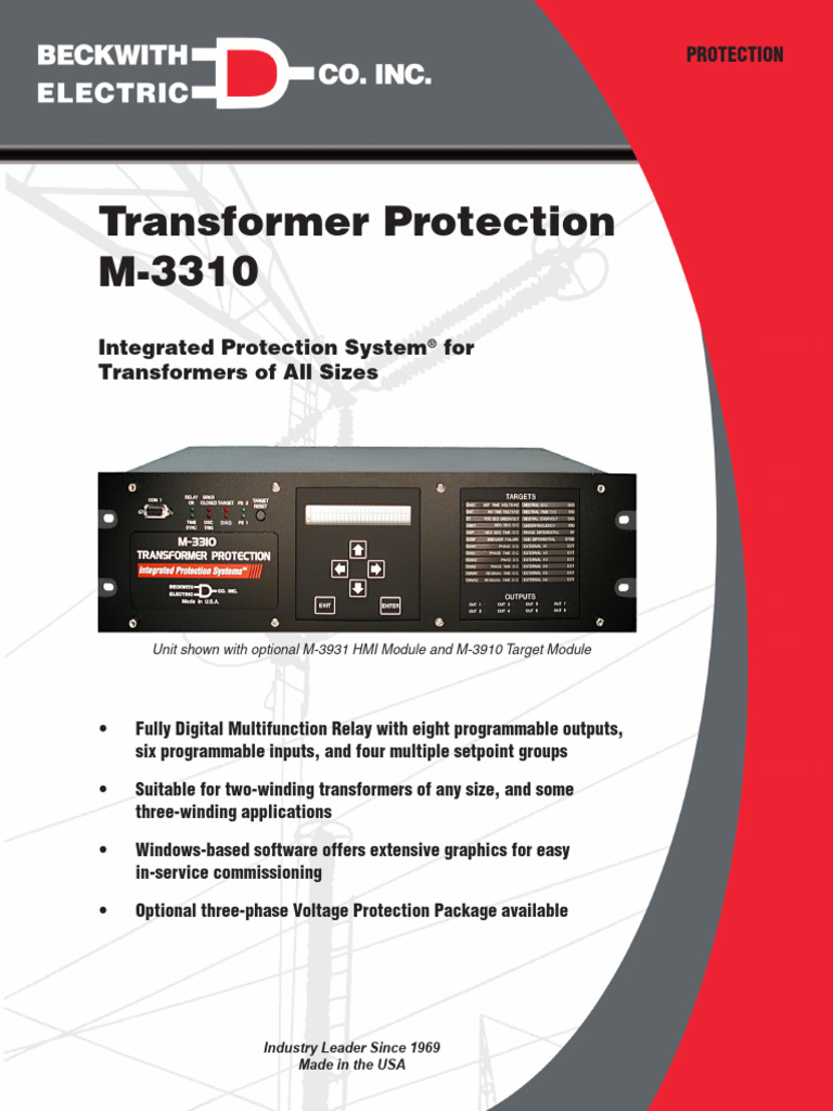 Transformer Protection M 3310: Integrated Protection System For ...