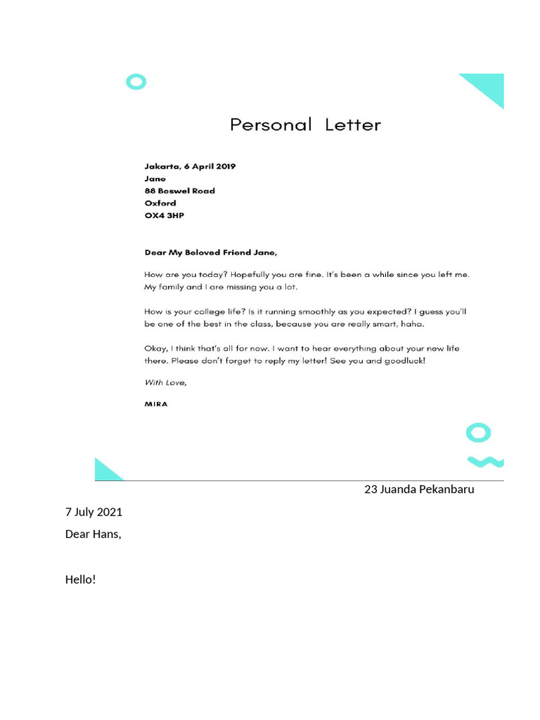 Personal Letter | PDF