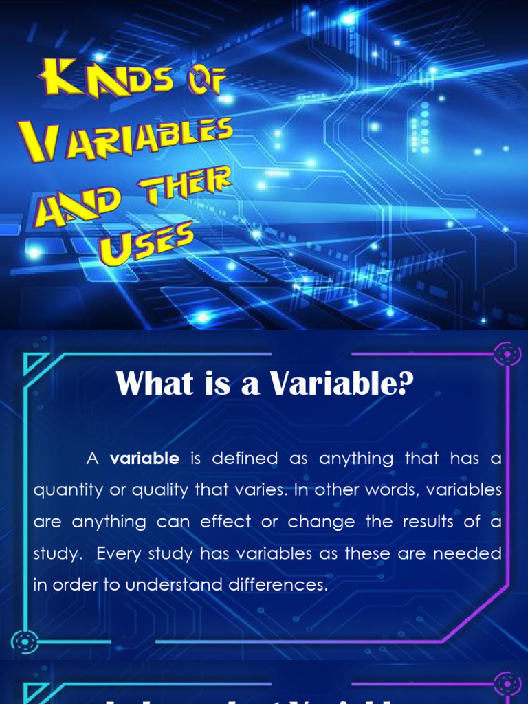 Lesson 3 Kinds of Variables | PDF