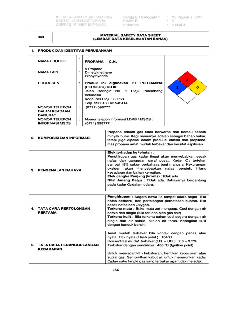 MSDS LPG | PDF
