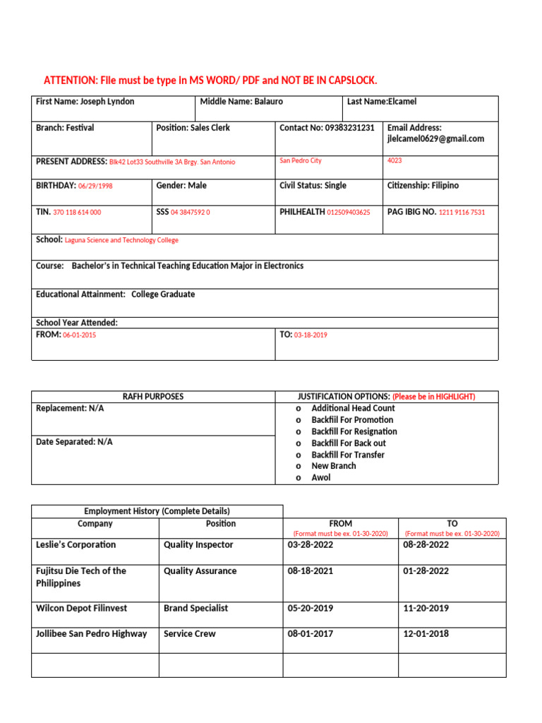 Tas Template Vesion 2 | PDF