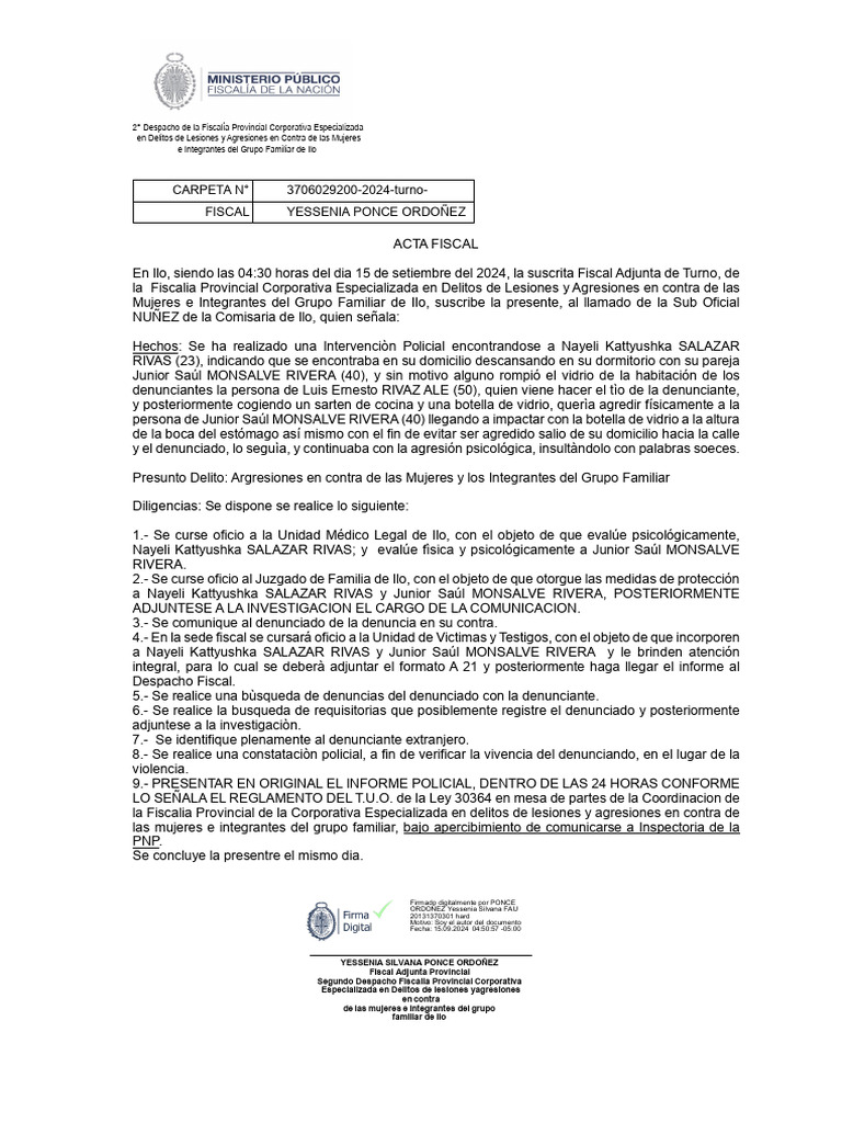 ACTA FISCAL de NAYELI SALAZAR RIVAS - Puerto | PDF