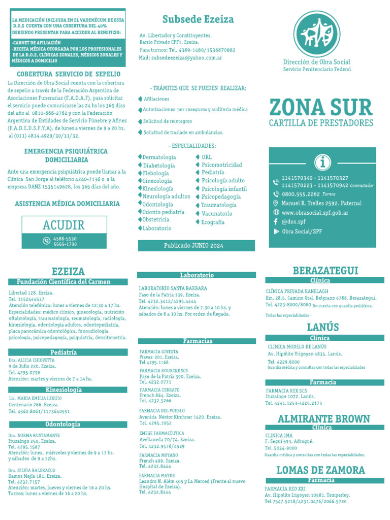 Cartilla Zona Sur | PDF