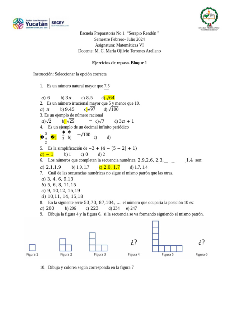 Repaso Mate VI | PDF