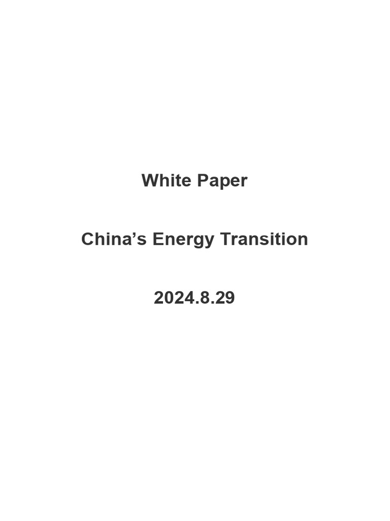 White Paper - China's Energy Transition | PDF | Energy Conservation ...