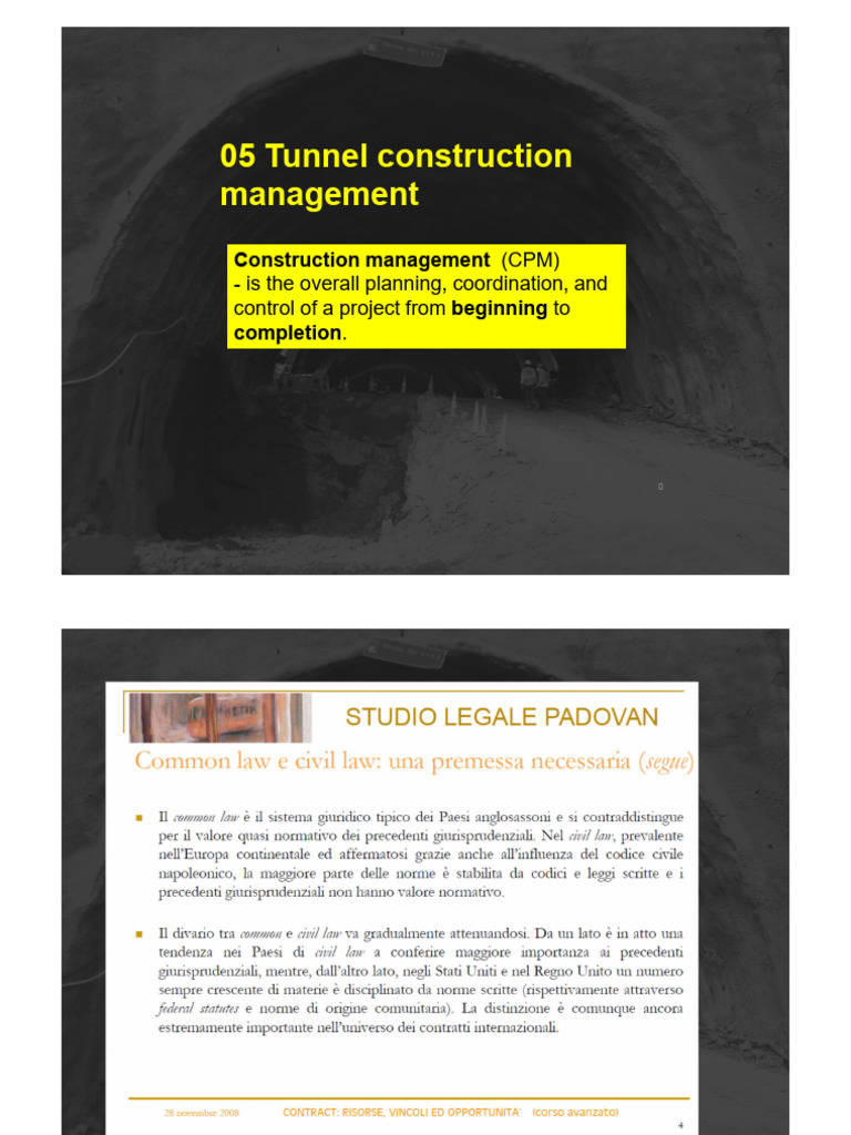 05 Tunnel Construction Management | PDF