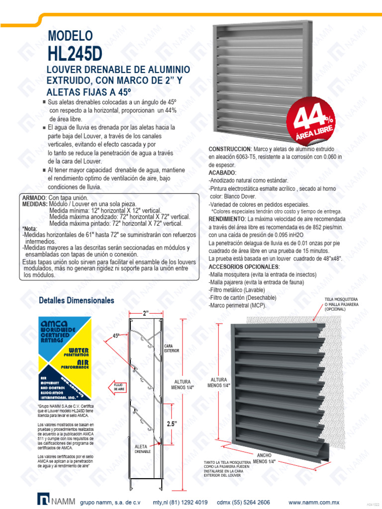 Louvers HL245D | PDF