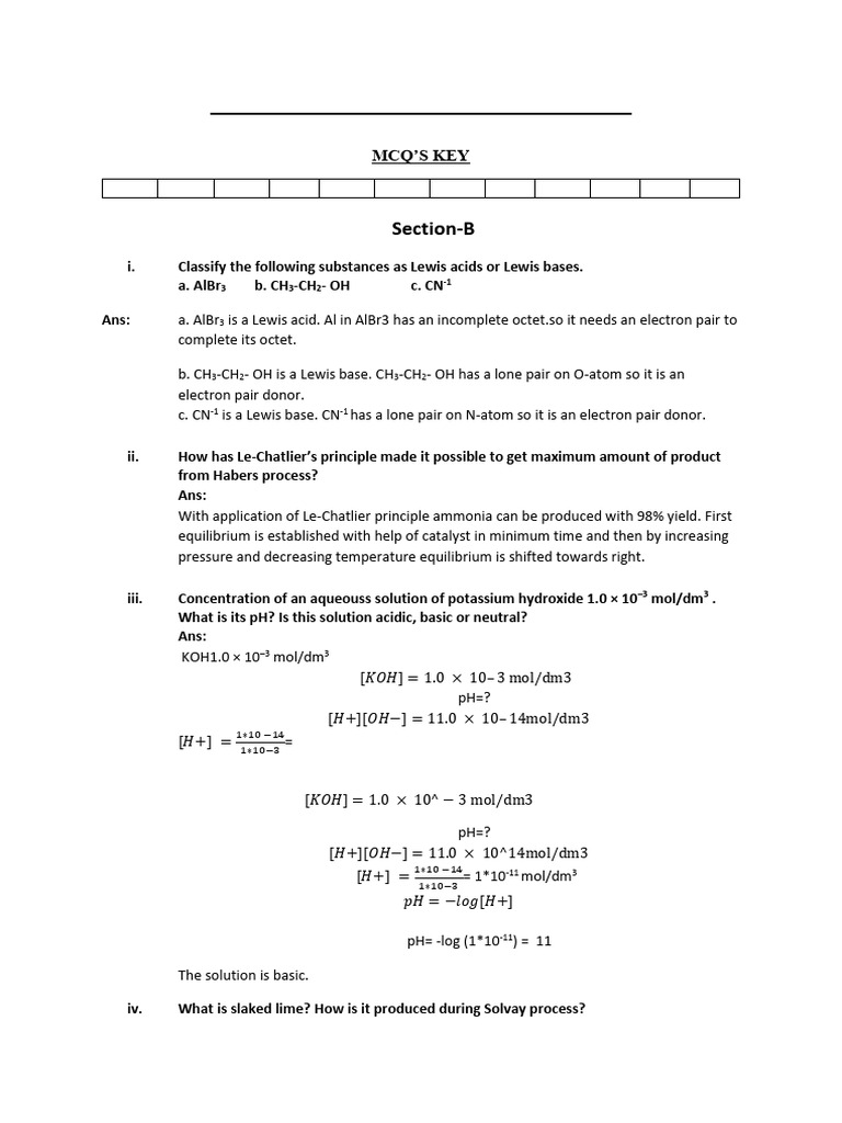 Chemistry SSC-II Solution | PDF
