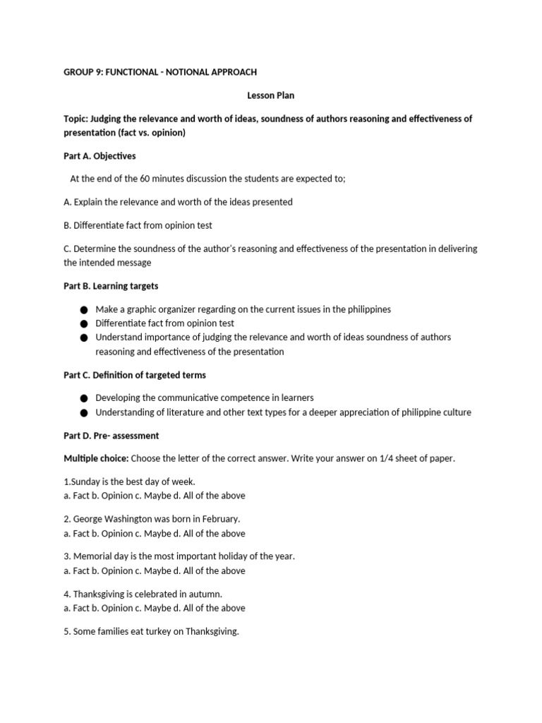 Finalization of Lesson Plan | PDF | Argument | Fallacy