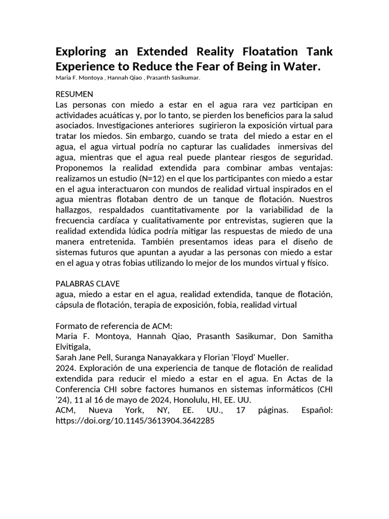 Exploring An Extended Reality Floatation Tank Experience To Reduce The ...