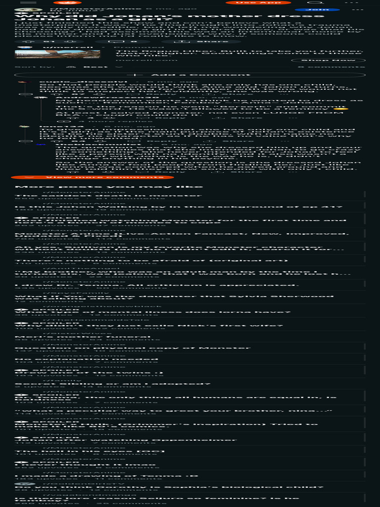 Why Did Johan's Mother Dress Johan As A Girl rMonsterAnime | PDF