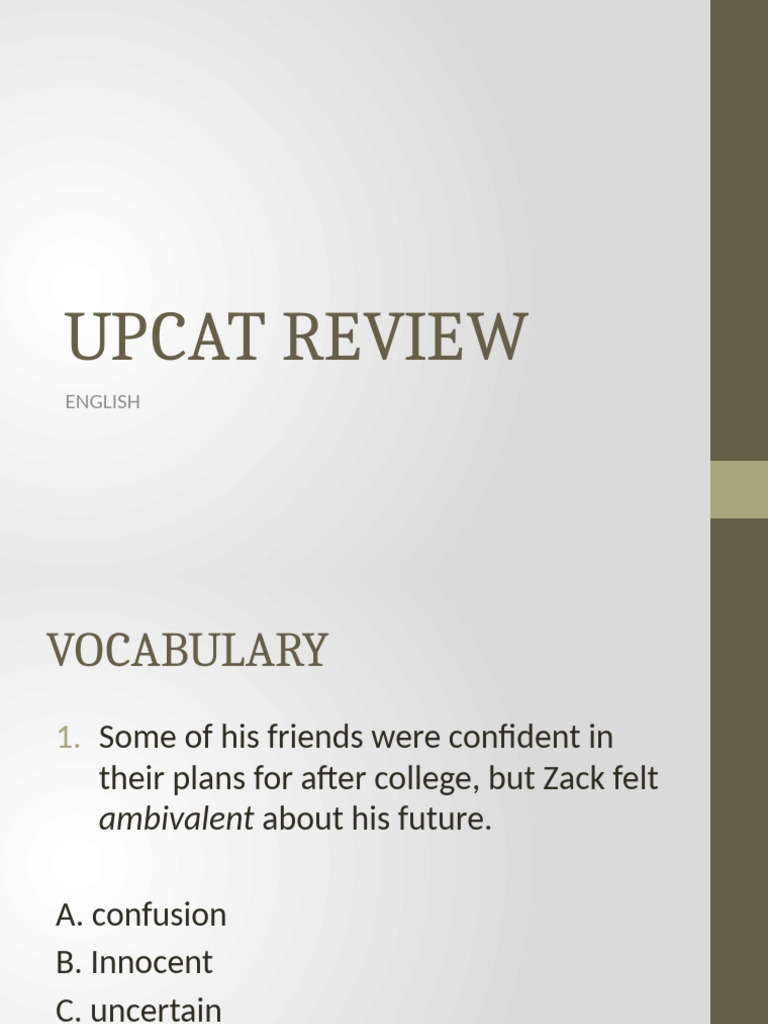 Upcat Review | PDF