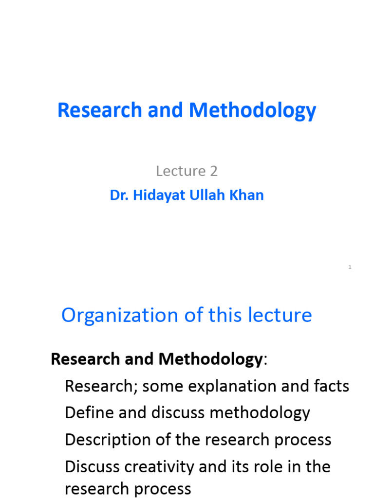 Lecture2 Research Methodology | PDF