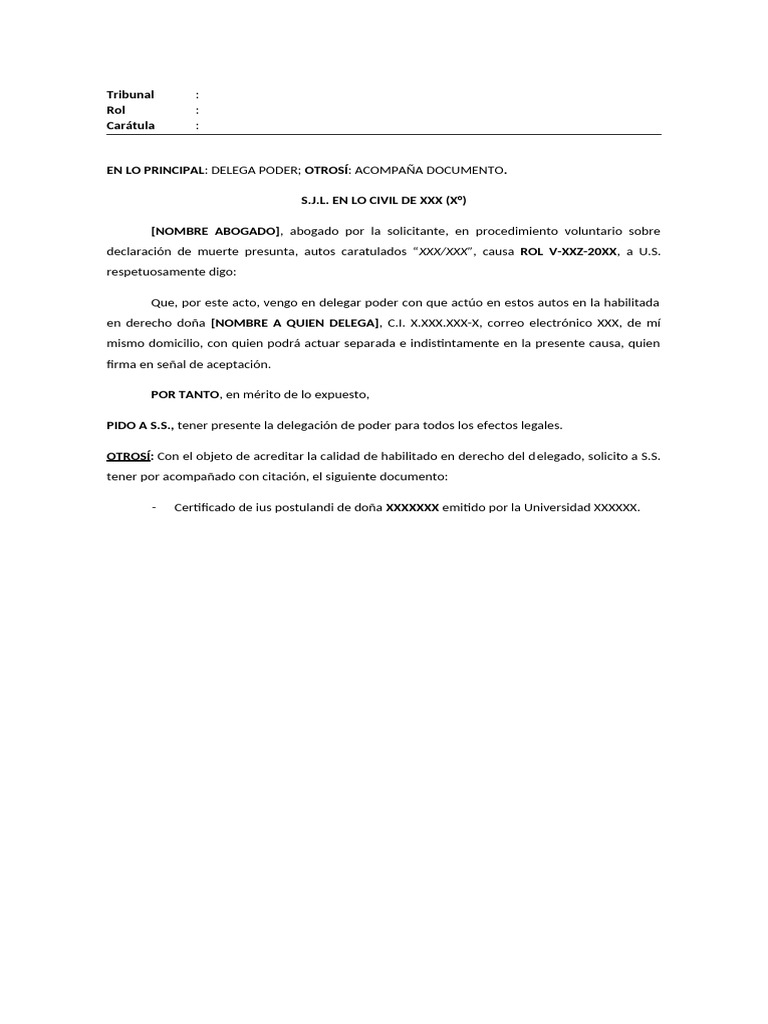 Modelo Delega Poder | PDF