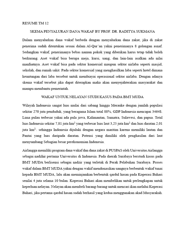 RESUME TM 12 Wakaf | PDF