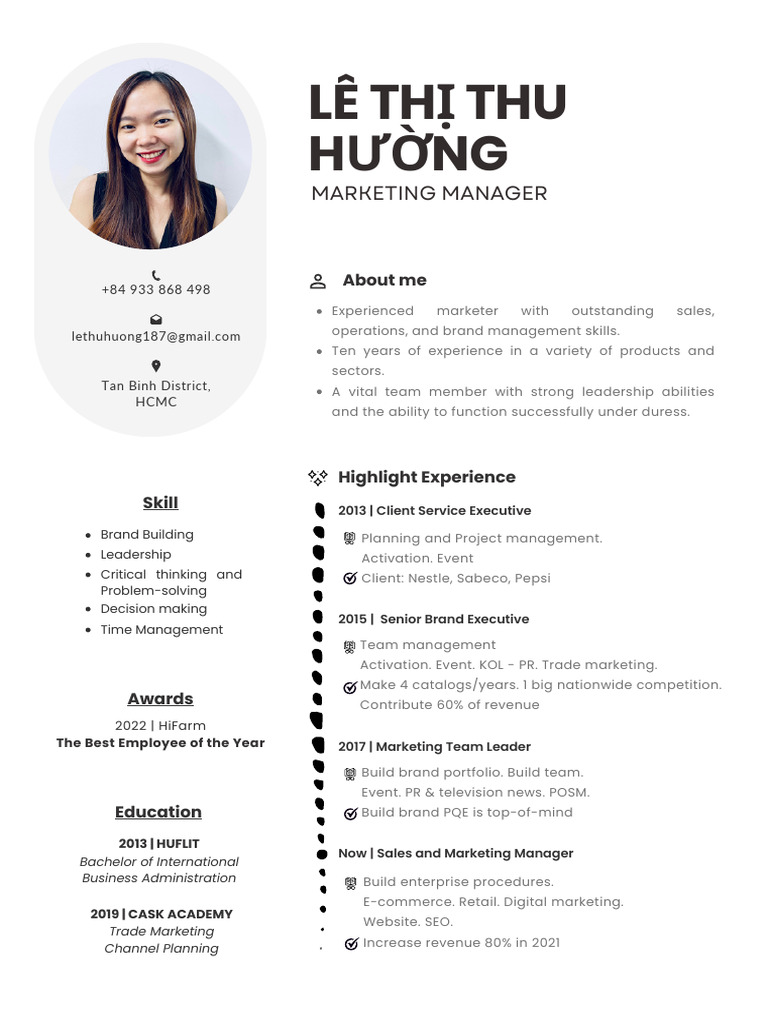 CV Le Thi Thu Huong | PDF