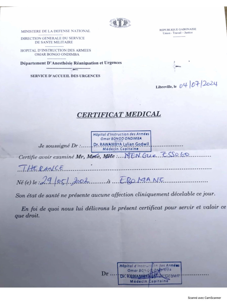 Certificat Medical | PDF