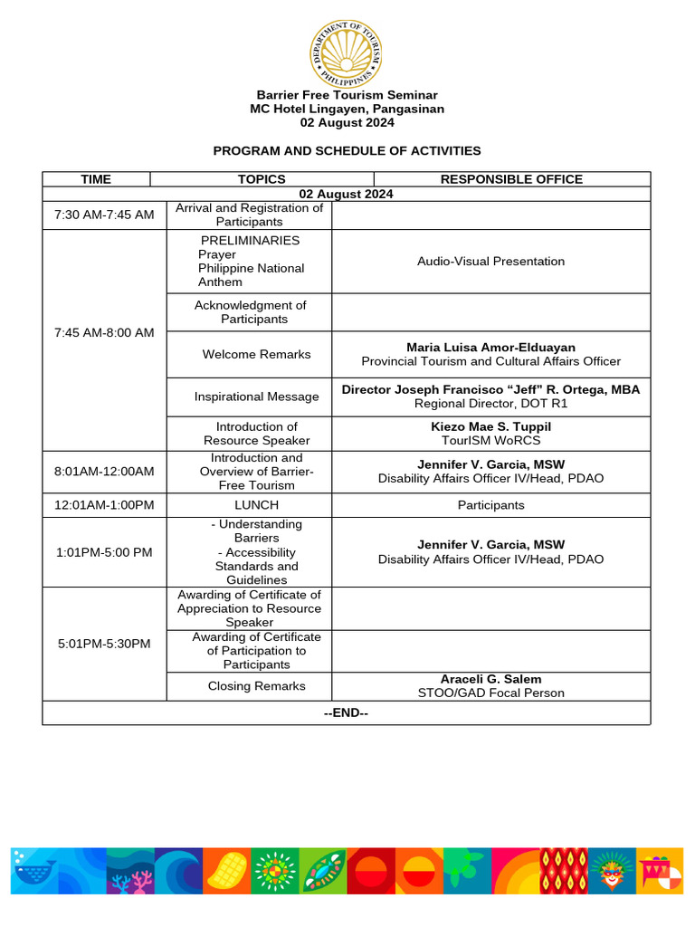 Program_of_Activities_Aug 2 | PDF
