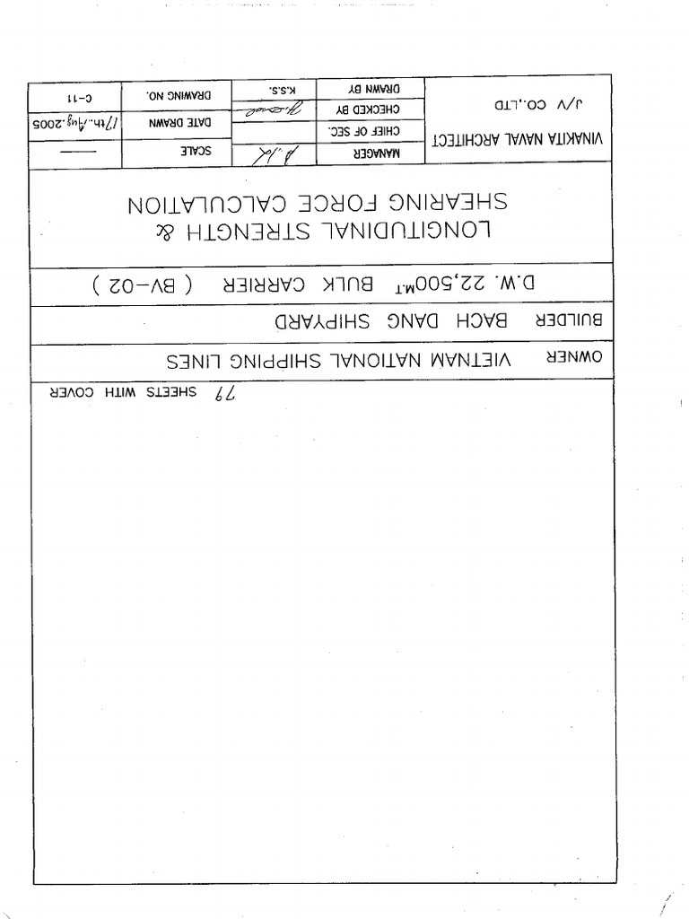 Longitudinal Strength&shearing Force Calculation | PDF
