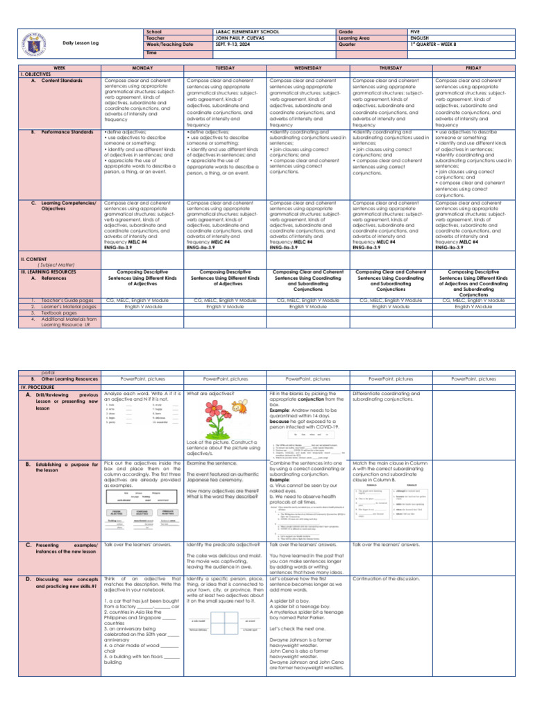 DLL Week 8 Eng V | PDF