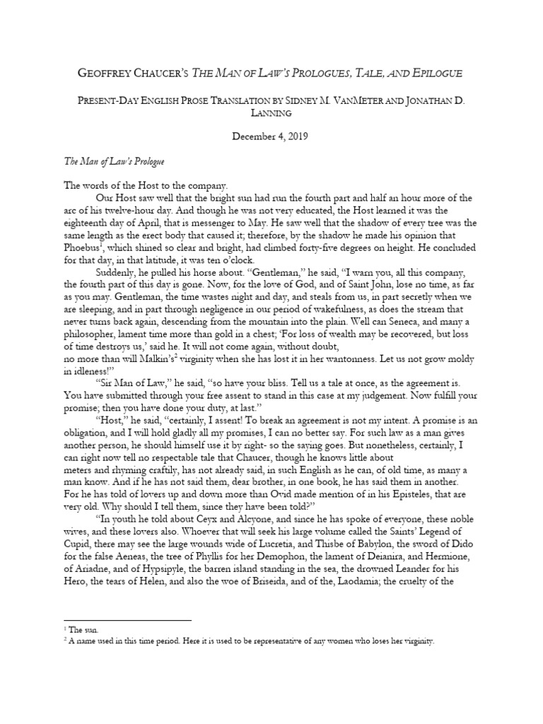 The Man of Laws Tale | PDF