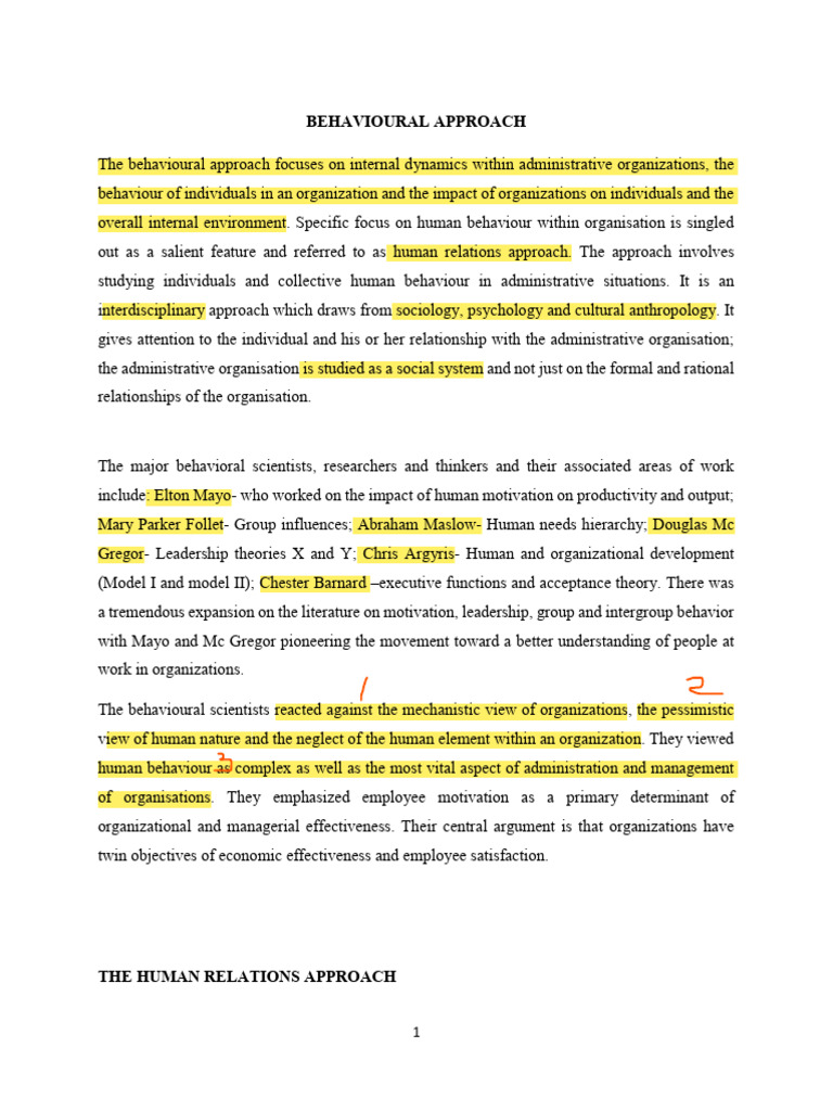 Behavioural Approach | PDF