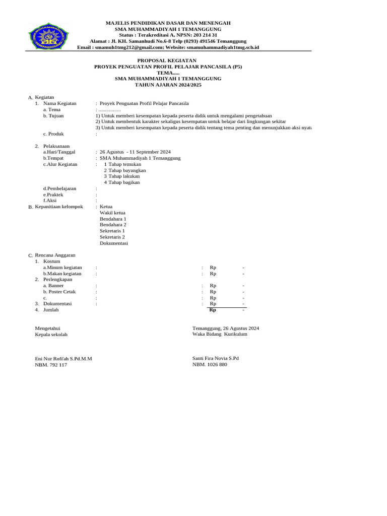 Proposal Kegiatan P5 | PDF