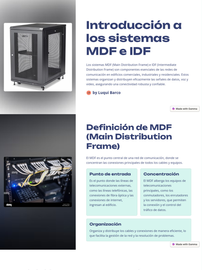 Introduccion A Los Sistemas MDF e IDF | PDF | Red de computadoras ...