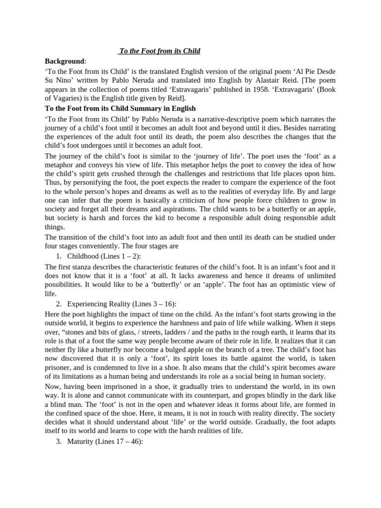 Journey of a Foot: Life's Metaphor | PDF | Seed | Philosophy